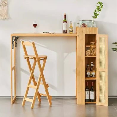 Folding Bamboo Bar Table with Storage Rack – SPS FURNTIURE