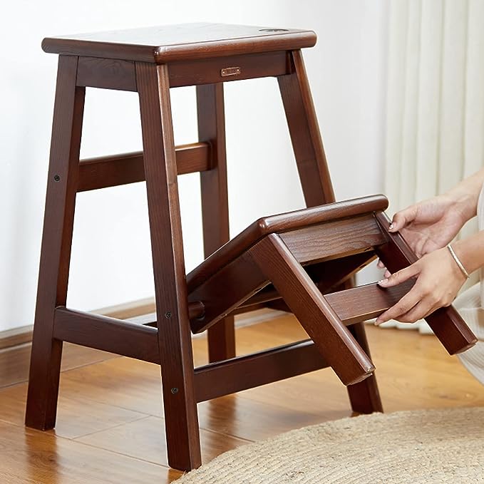 2-Step Wood Step Stool With 300lb. Load Capacity – SPS FURNTIURE