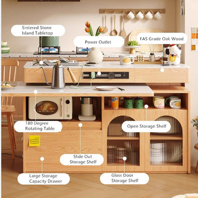 Sintered Stone Kitchen Island with 180 Degree Rotating Table – SPS ...