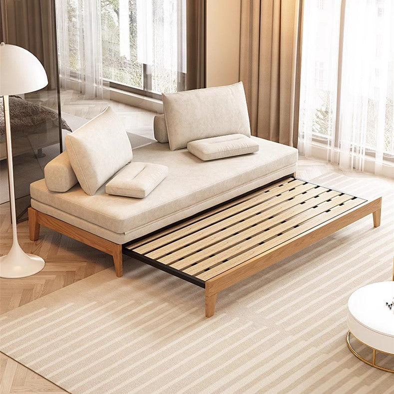 Japandi Movable Back Cushions Pull Out Sofa Bed – SPS FURNTIURE