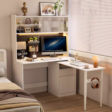 Space Saving Work Station with Pegboard and Rotating Desk – SPS FURNTIURE