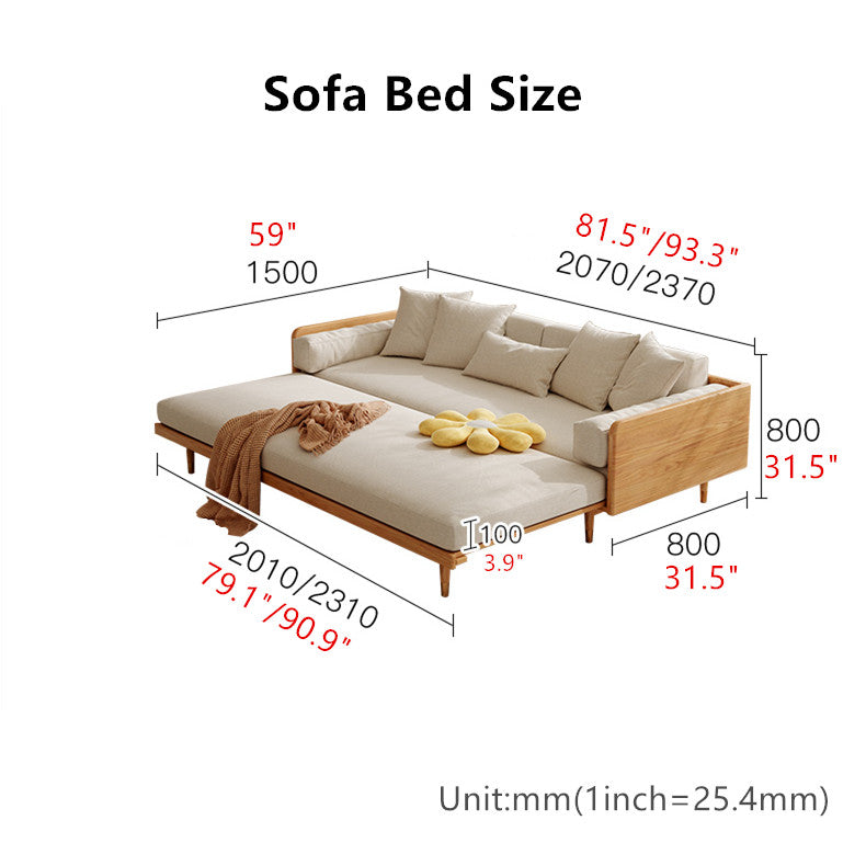 Japandi Solid Wood Frame Sofa Bed – SPS FURNTIURE