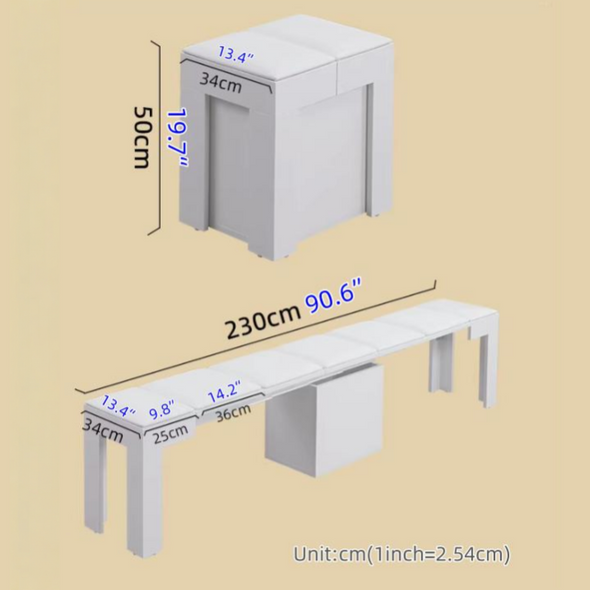 2-in-1 Transformable Dining Table & Coffee Table with Up and Down Mech ...