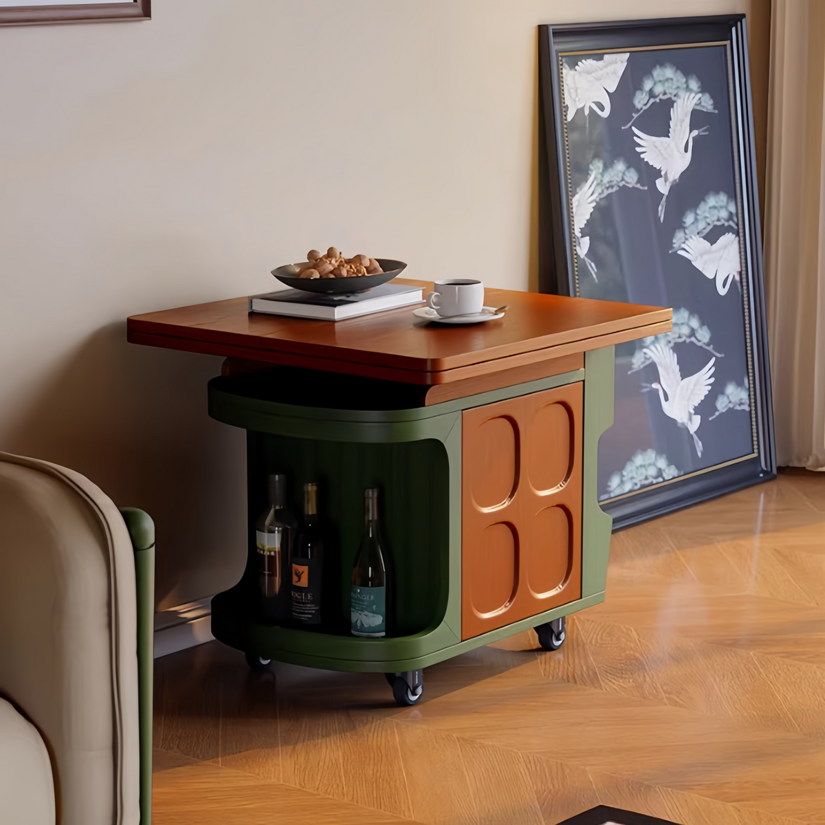 Nordic Retro Liftable End Table with Storage and Universal Wheels – SPS ...