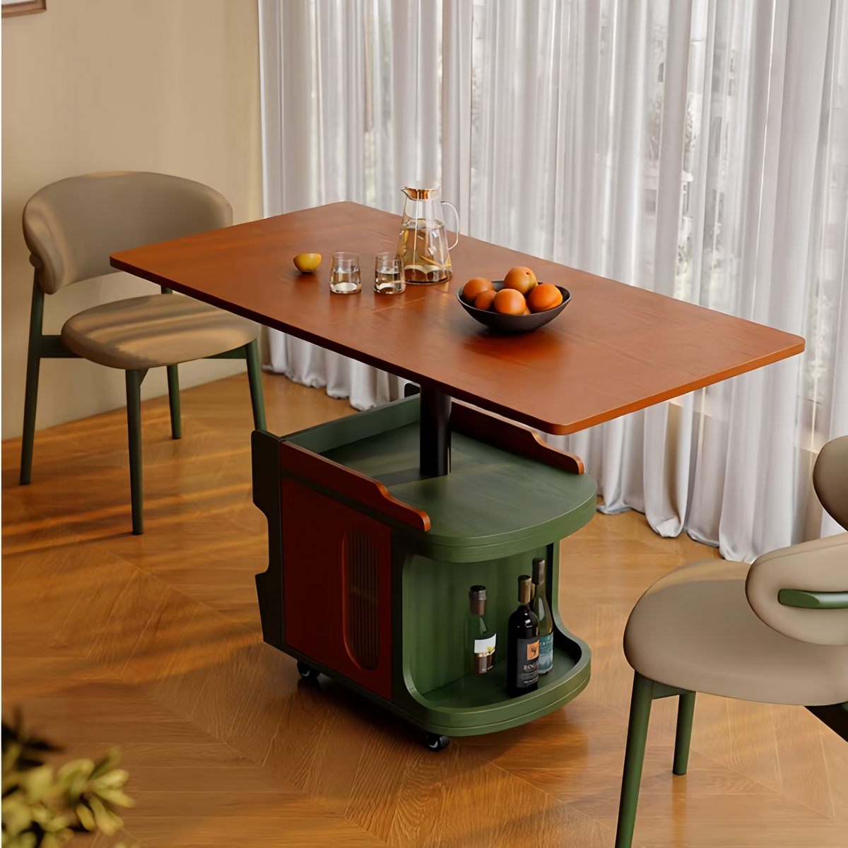Nordic Retro Liftable End Table with Storage and Universal Wheels – SPS ...