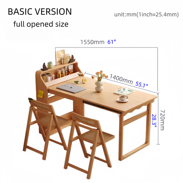 Solid Wood Folding Multifunctional Dining Table for Small Apartments ...