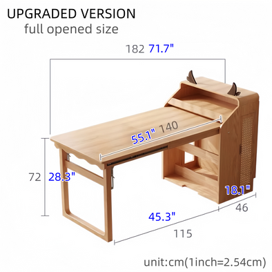 Solid Wood Folding Multifunctional Dining Table for Small Apartments ...