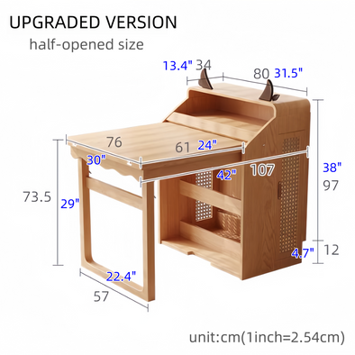 Solid Wood Folding Multifunctional Dining Table for Small Apartments ...
