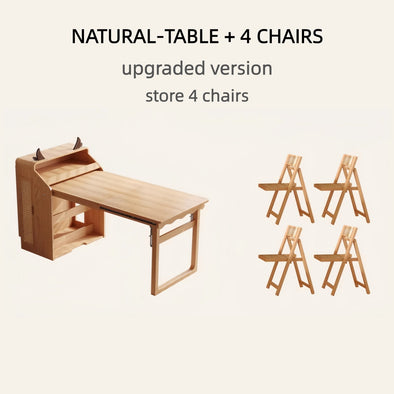 Solid Wood Folding Multifunctional Dining Table for Small Apartments ...