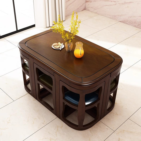 Space Saving Solid Wood Nesting Dining Table and Chairs Set – SPS FURNTIURE