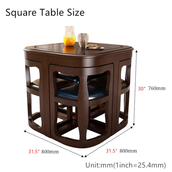 Space Saving Solid Wood Nesting Dining Table and Chairs Set – SPS FURNTIURE