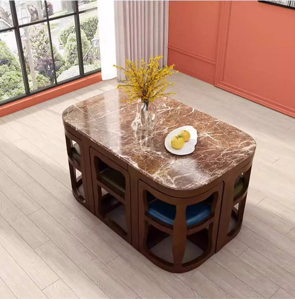 Space Saving Solid Wood Nesting Dining Table and Chairs Set – SPS FURNTIURE