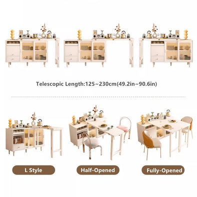 Expandable and Foldable Dining Table with Sideboard Cabinet – SPS FURNTIURE