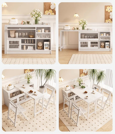 Folding and Expandable Multifunction Dining Table with Hidden Storage ...