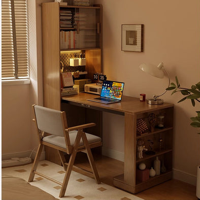 Space Saving Folding Desk with Display Cabinet – SPS FURNTIURE