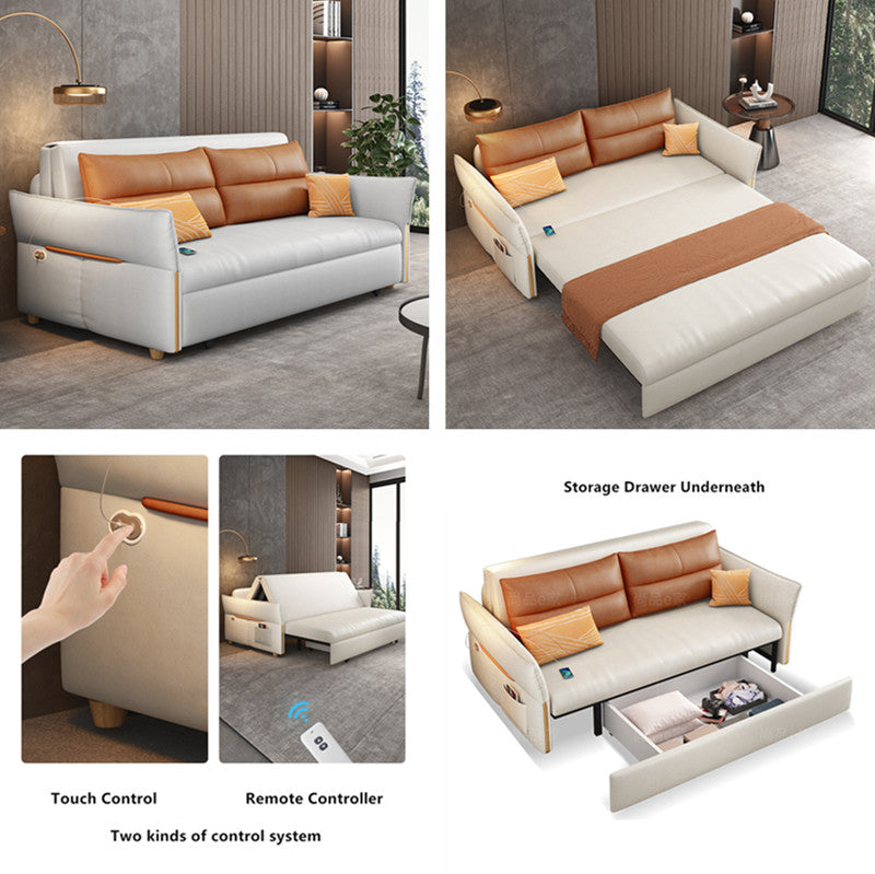 Remote Controlled Power Sleeper Sofa Bed with Underneath Storage Drawe ...