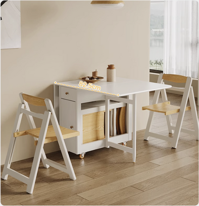 Drop Leaf Folding Dining Table With Foldable Chairs Set 5-Piece – SPS ...