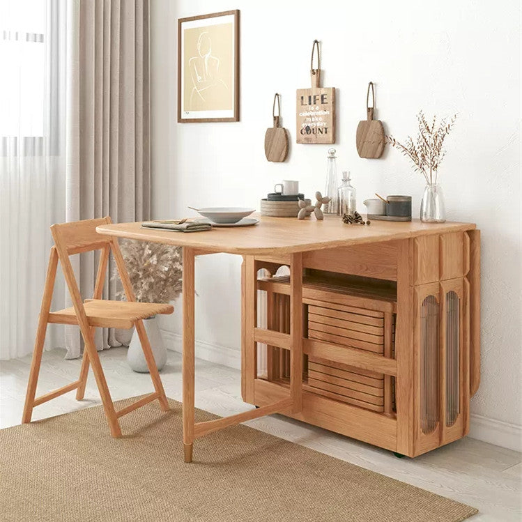 Double Drop Leaf Dining Table with Pegboard Hutch Cabinet – SPS FURNTIURE
