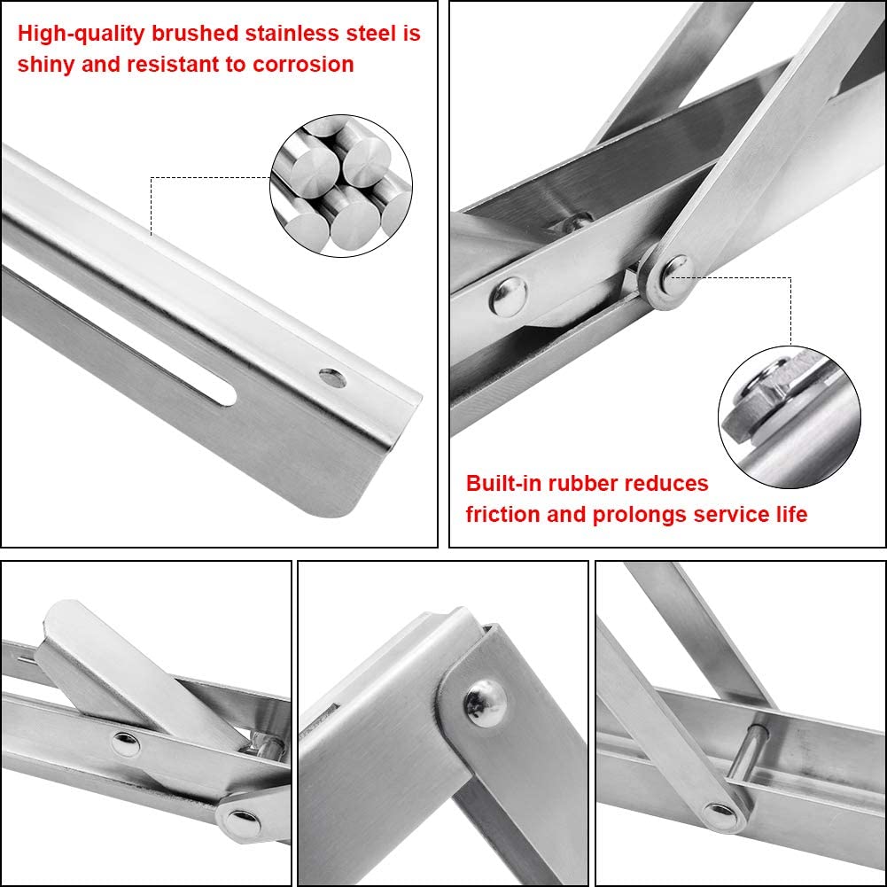 Heavy Duty Stainless Steel Collapsible Bracket for DIY Space Saving Wa ...