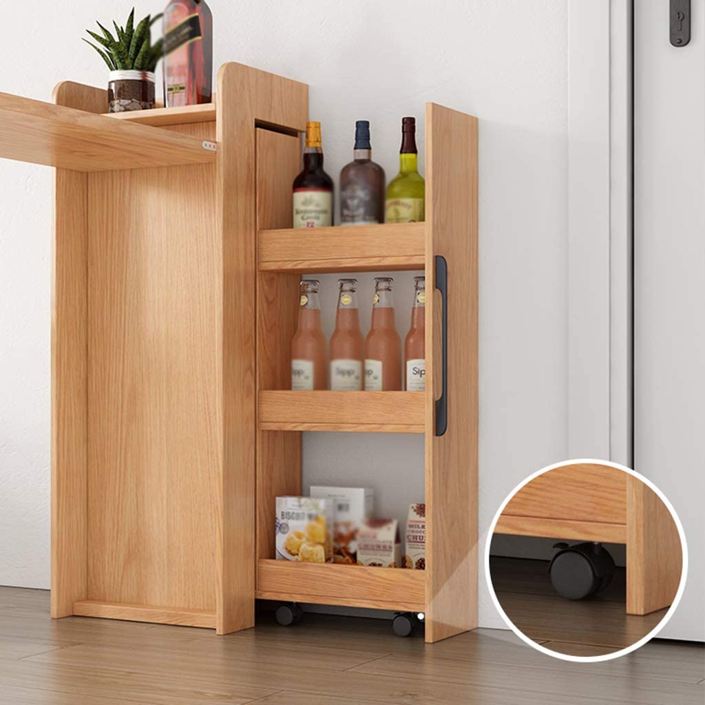 Folding Retractable Wine Bar Table With WALL Mounted Round Wine Shelf ...