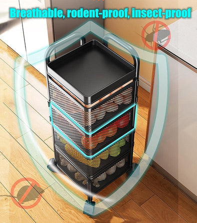 Multi- Layer Rotating Kitchen Storage Rack with Universal Wheels – SPS ...