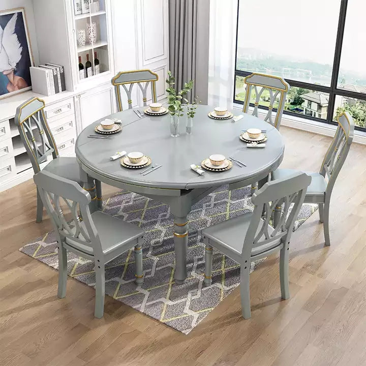 2 In 1 Round Square Solid Wood Dining Table Set – SPS FURNTIURE