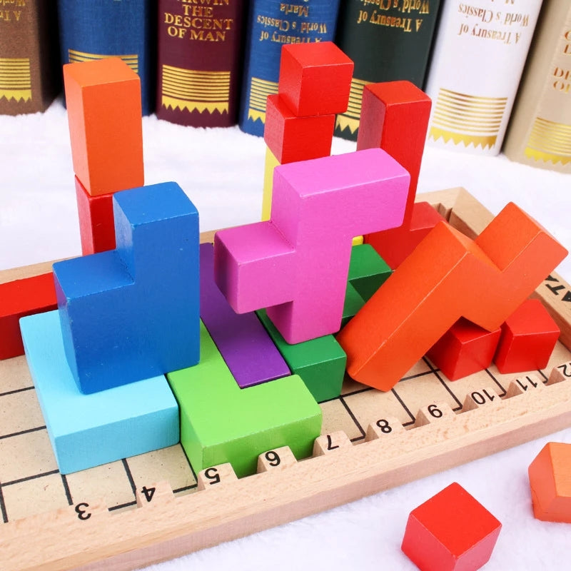Kids 3D Katamino Wooden Color Building Blocks Puzzle Toys – SPS FURNTIURE