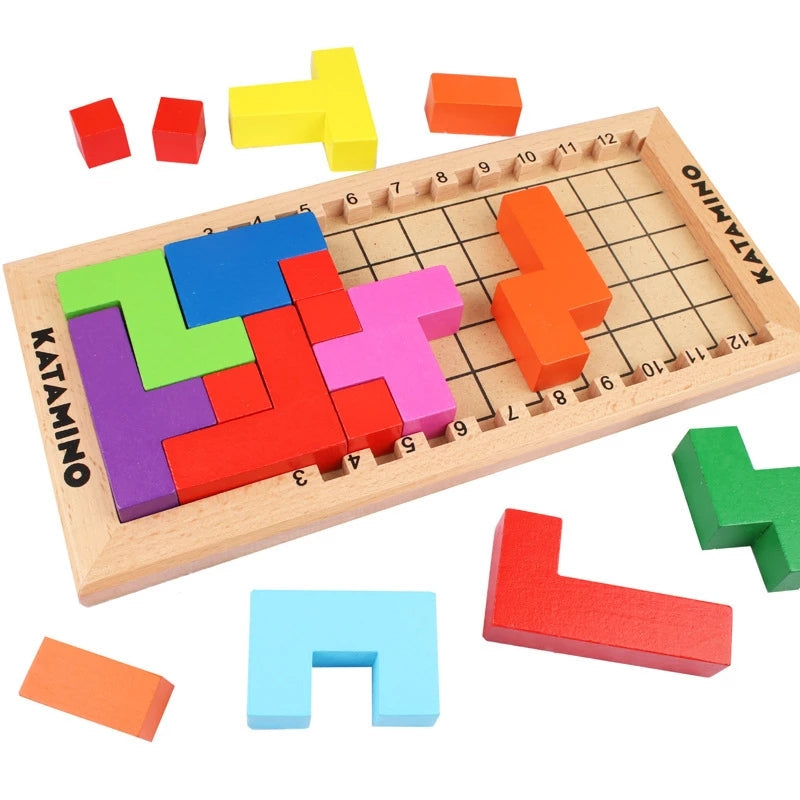Kids 3D Katamino Wooden Color Building Blocks Puzzle Toys – SPS FURNTIURE