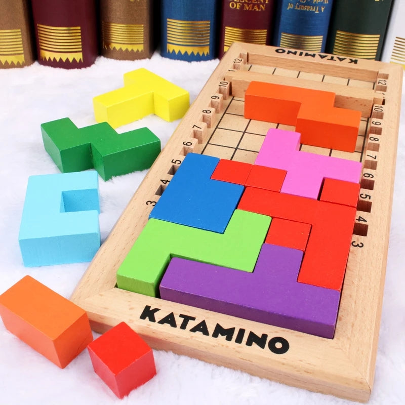 Kids 3D Katamino Wooden Color Building Blocks Puzzle Toys – SPS FURNTIURE