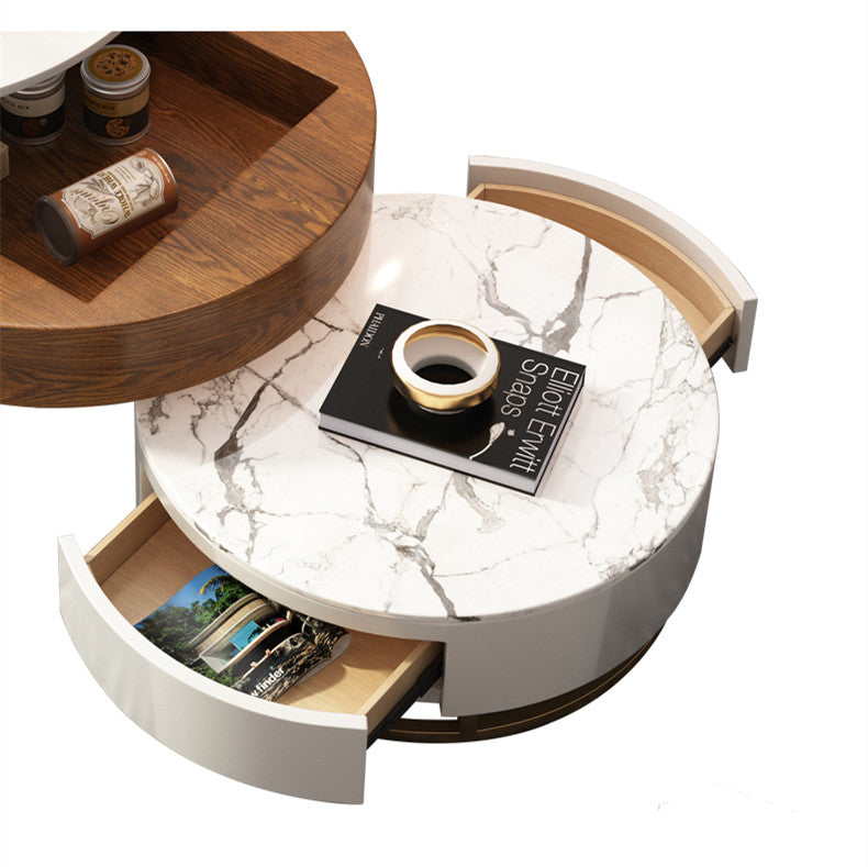 Round Coffee Table With Lift-UP Top and Double Rotating Drawers – SPS ...