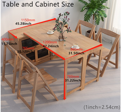 Folding and Expandable Multifunction Dining Table with Hidden Storage ...