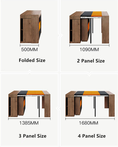 2021 New Design Space Saving Expandable Dining Table with Storage Cabi ...