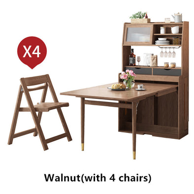 Space Saving Foldable and Extendable Side Table with Hutch Cabinet ...